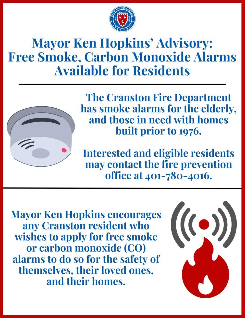 Mayor Ken Hopkins’ Advisory: Free Smoke, Carbon Monoxide Alarms ...